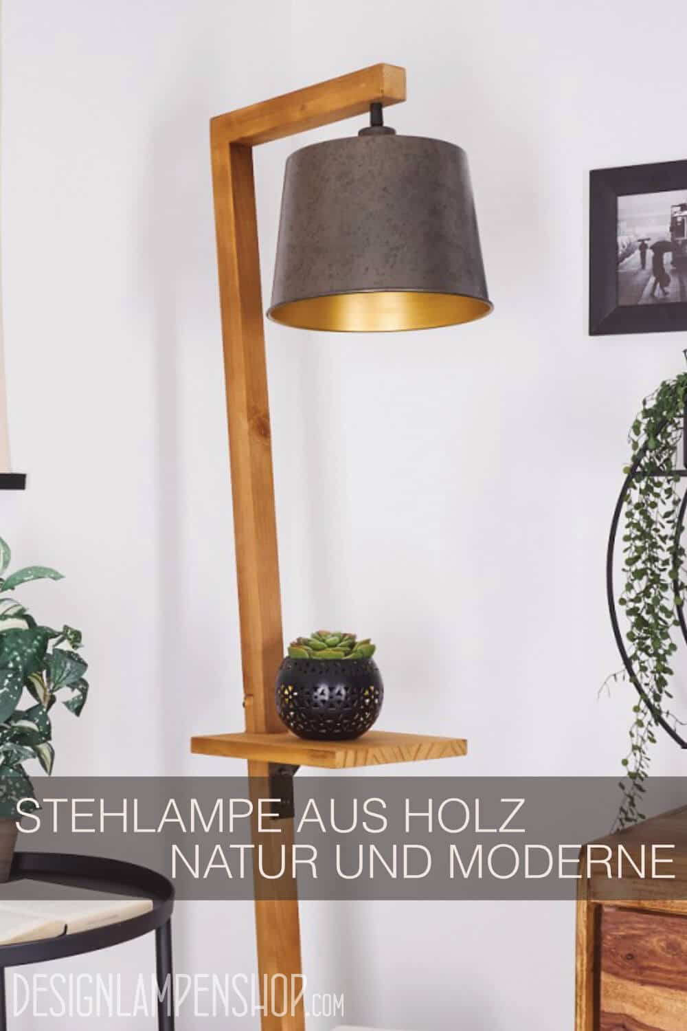 Stehlampe aus Holz - Designlampenshop